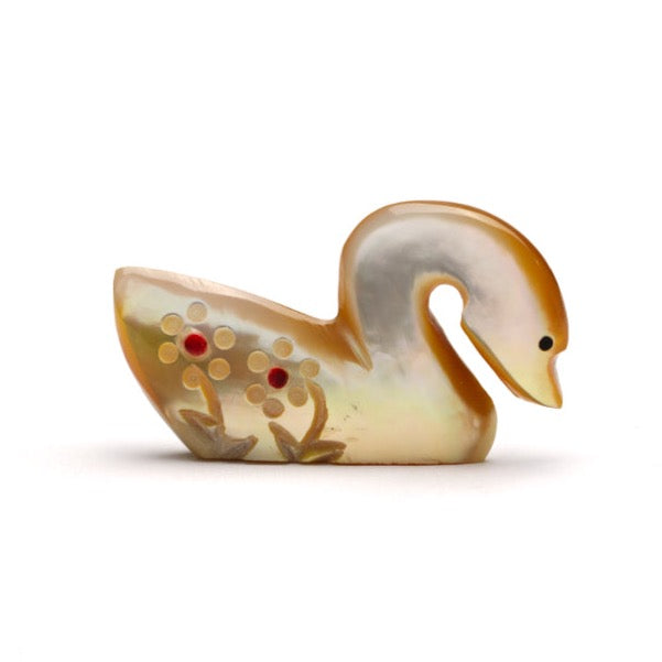 Cheryl Beyuka: Mother Of Pearl Shell, Swan – Zuni Artist Resource Team