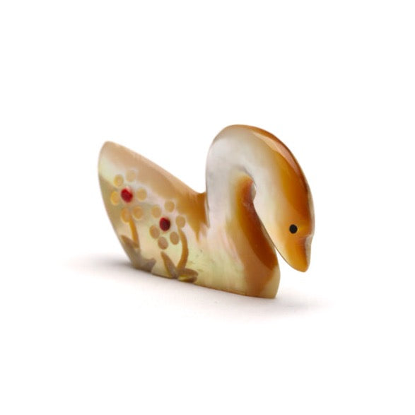 Cheryl Beyuka: Mother Of Pearl Shell, Swan – Zuni Artist Resource Team